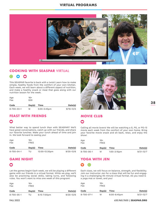 SEASPAR Fall 2022 Program Guide - Page 38-39 - Created with Publitas.com