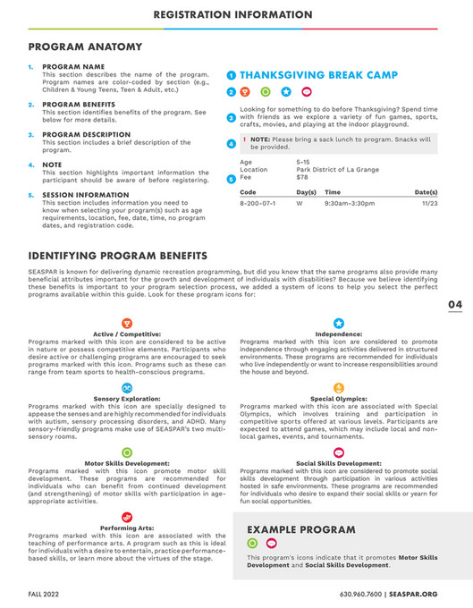 SEASPAR Fall 2022 Program Guide - Page 4-5 - Created with Publitas.com
