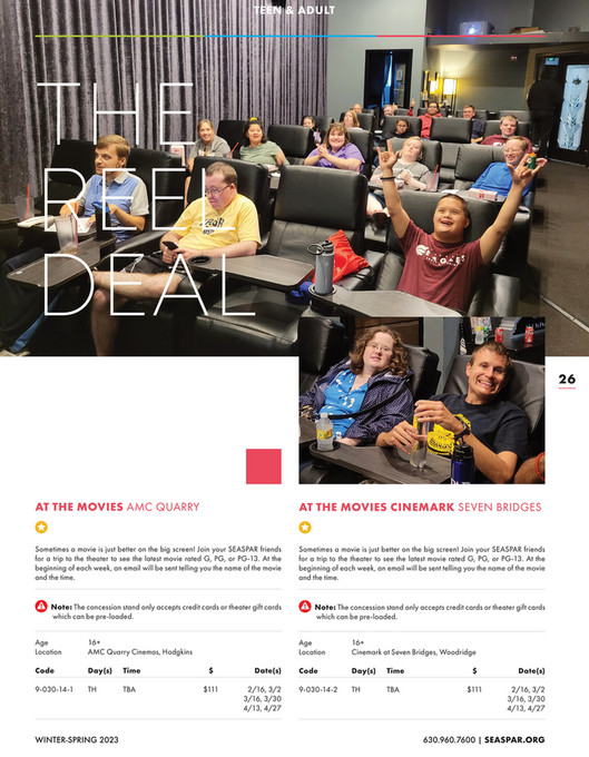 SEASPAR - Winter-Spring 2023 Program Guide - Page 26-27 - Created with Publitas.com