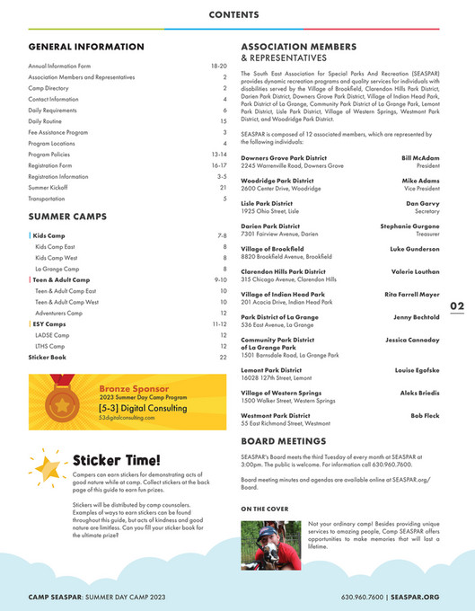SEASPAR - SEASPAR Summer Day Camp Guide Summer 2023 - Page 2-3 - Created with Publitas.com