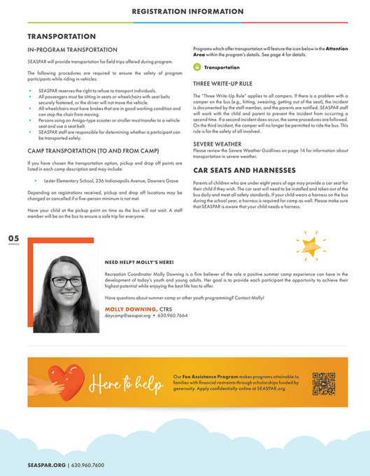 SEASPAR - SEASPAR Summer Day Camp Guide Summer 2023 - Page 6-7 - Created with Publitas.com