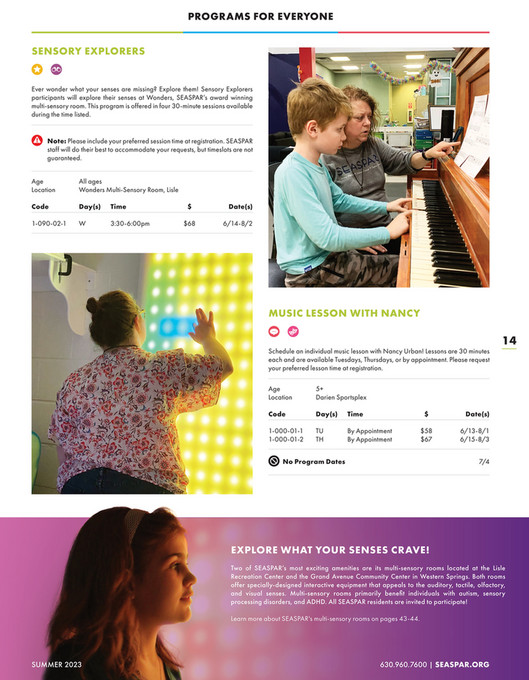 SEASPAR - SEASPAR 2023 Summer Program Guide - Page 14-15 - Created with ...