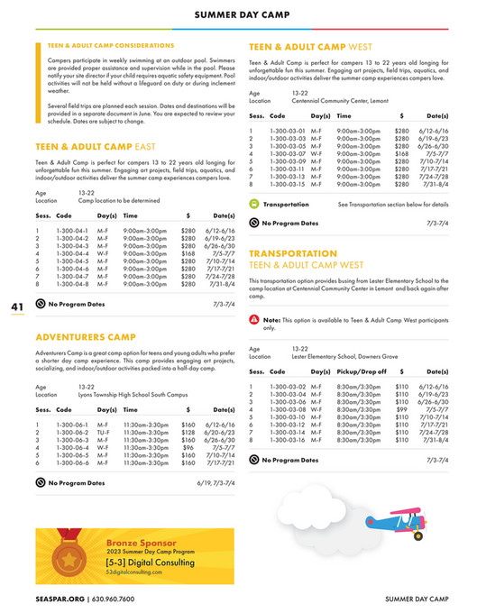 Seaspar Seaspar 2023 Summer Program Guide Page 42 43 Created With