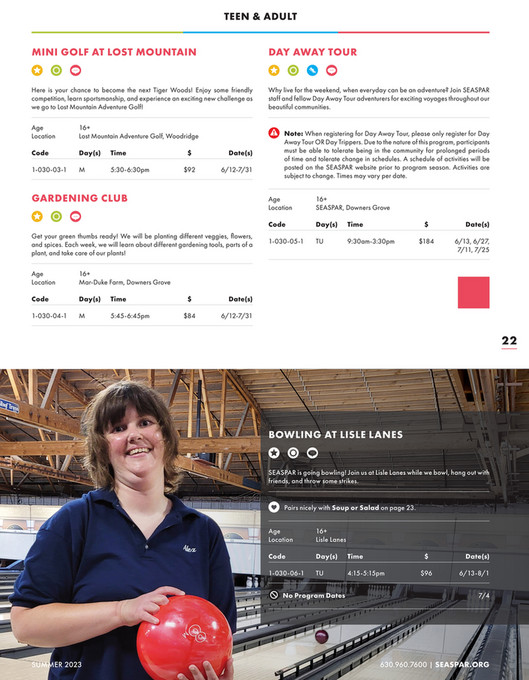 SEASPAR - SEASPAR 2023 Summer Program Guide - Page 22-23 - Created with Publitas.com