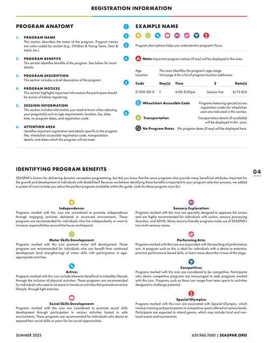 SEASPAR - SEASPAR 2023 Summer Program Guide - Page 4-5 - Created with Publitas.com