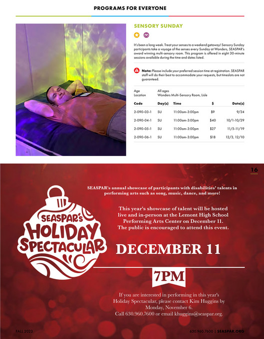 SEASPAR 2023 Fall Program Guide - Page 16-17 - Created with Publitas.com