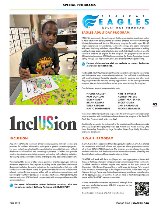 SEASPAR 2023 Fall Program Guide - Page 42-43 - Created with Publitas.com