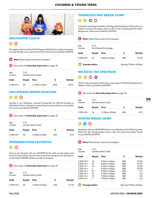 SEASPAR 2023 Fall Program Guide - Page 20-21 - Created with Publitas.com