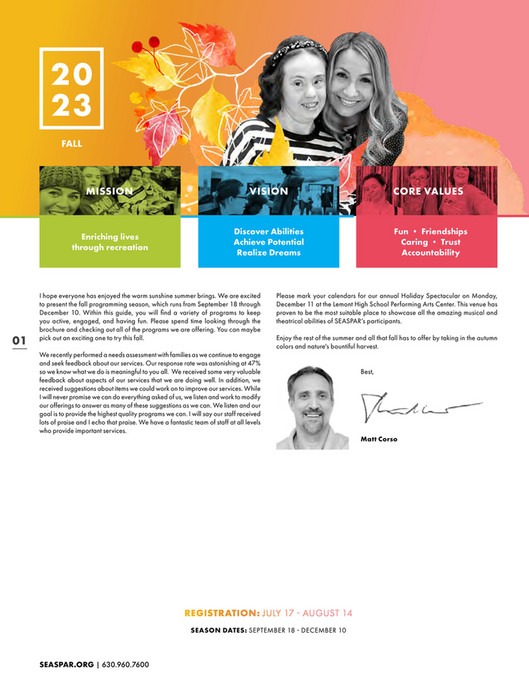 SEASPAR 2023 Fall Program Guide - Page 2-3 - Created with Publitas.com