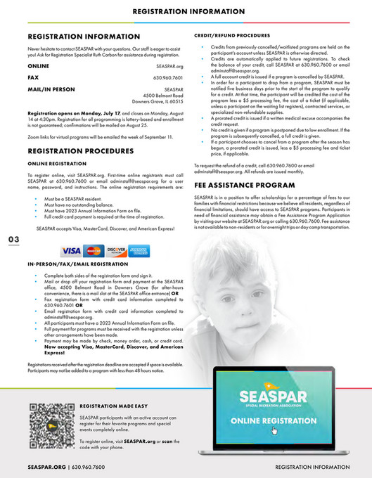 SEASPAR 2023 Fall Program Guide - Page 4-5 - Created with Publitas.com