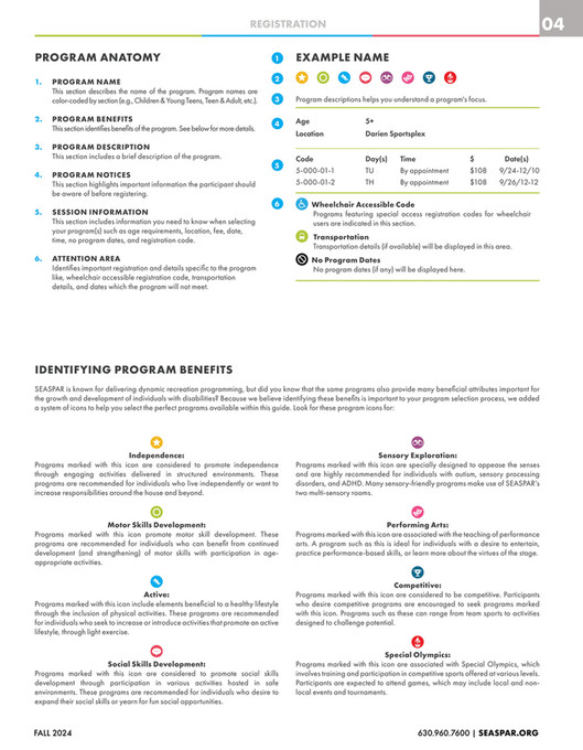 SEASPAR - SEASPAR 2024 Fall Program Guide - Page 4-5 - Created with Publitas.com