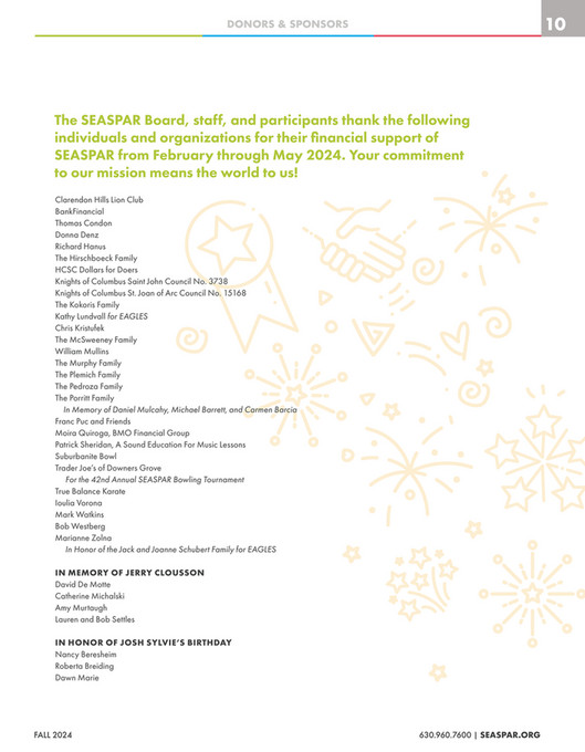 SEASPAR - SEASPAR 2024 Fall Program Guide - Page 10-11 - Created with Publitas.com