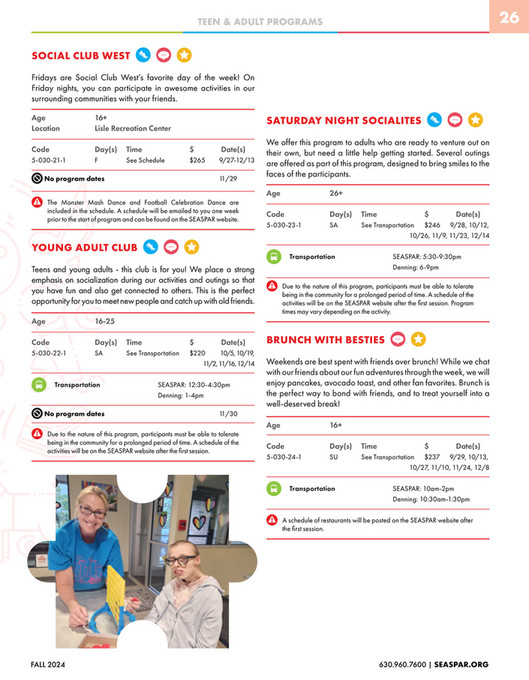 SEASPAR - SEASPAR 2024 Fall Program Guide - Page 26-27 - Created with Publitas.com