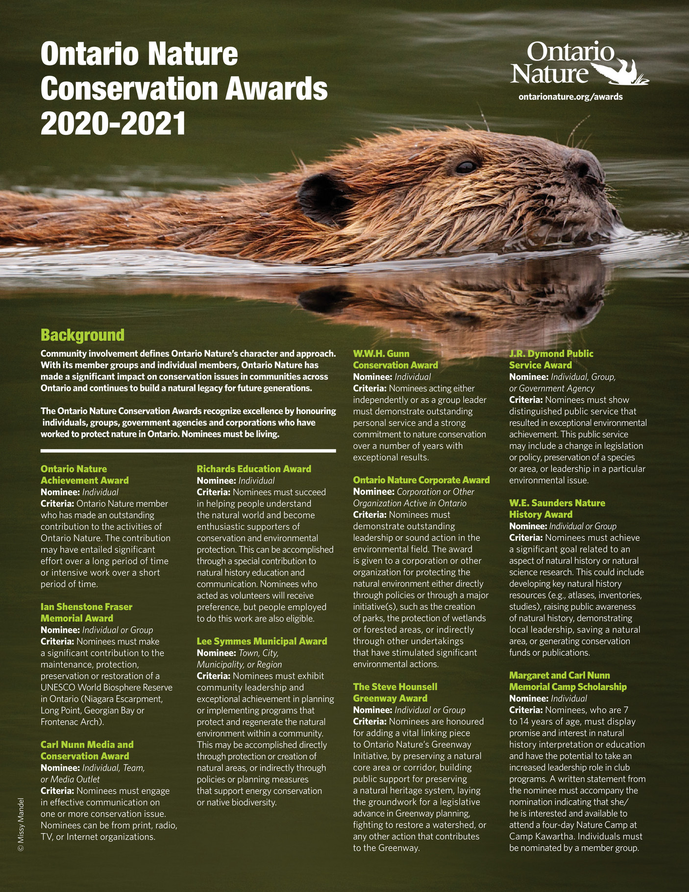 Ontario Nature Conservation Awards 2020-2021 - Page 1