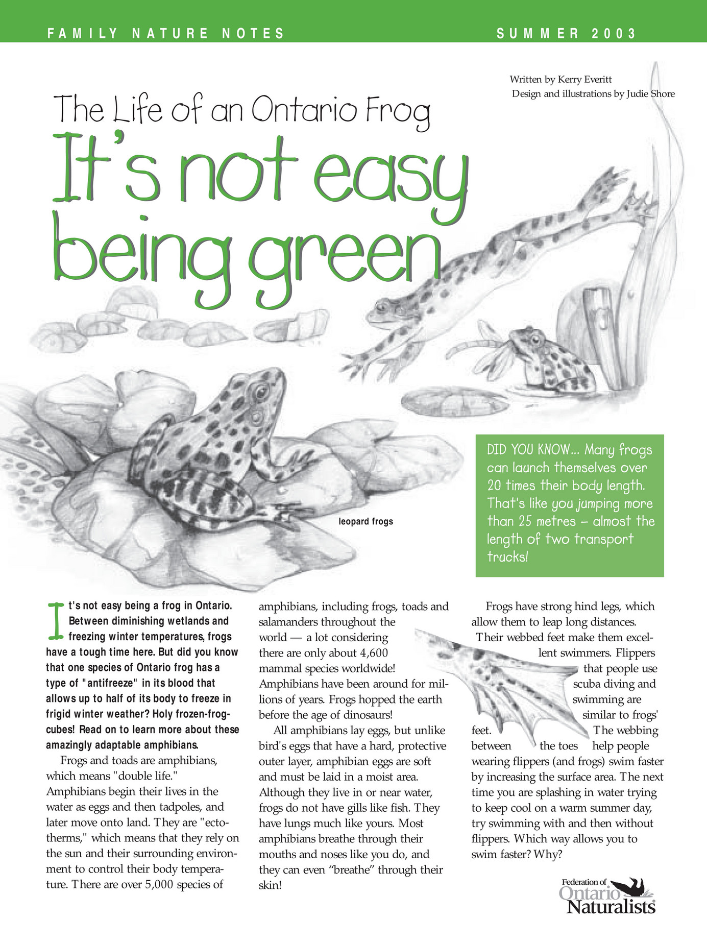 ON Nature magazine - 2003-summer-frogs - Page 2-3