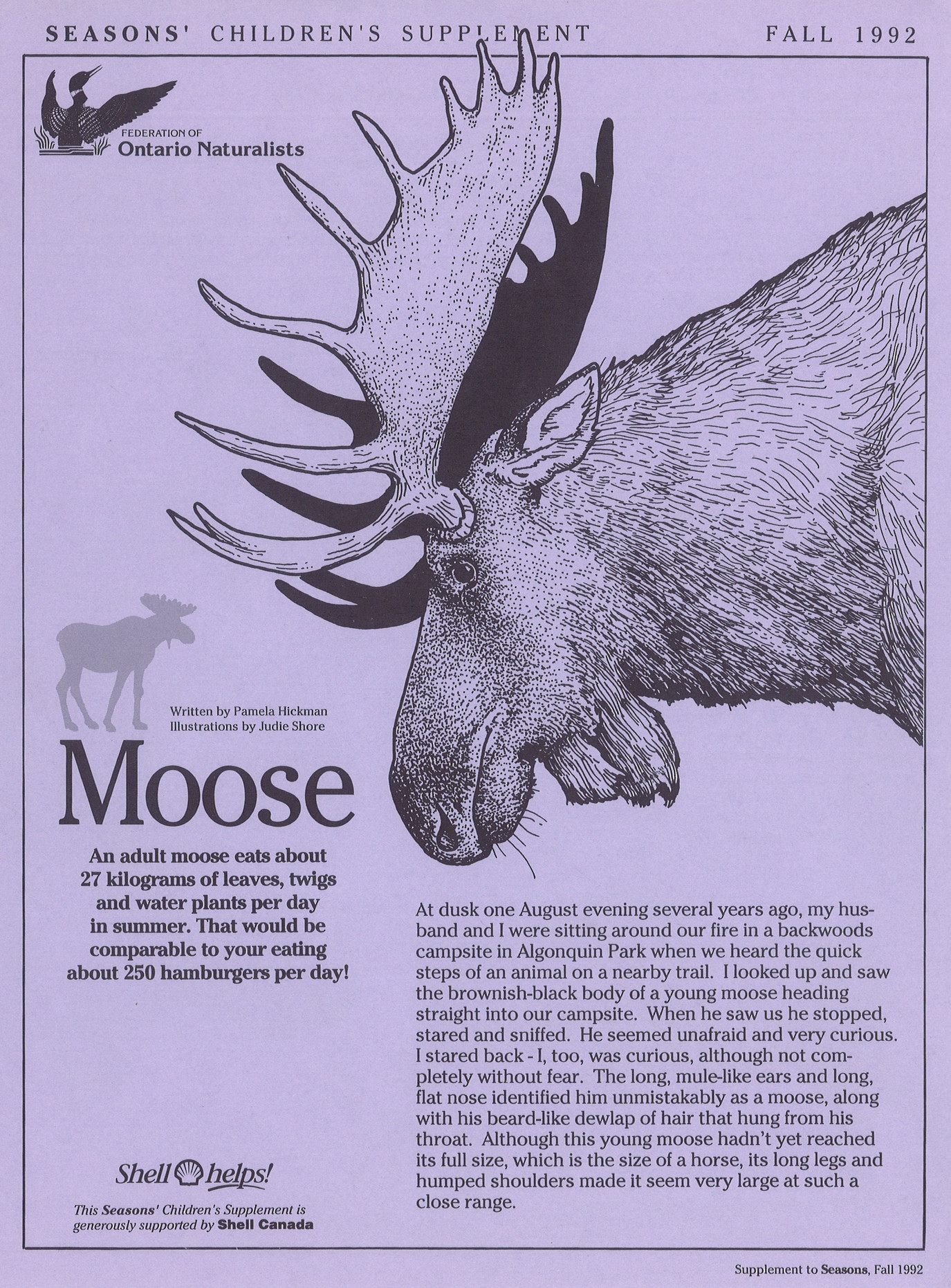ON Nature magazine 1992 fall moose - Page 1