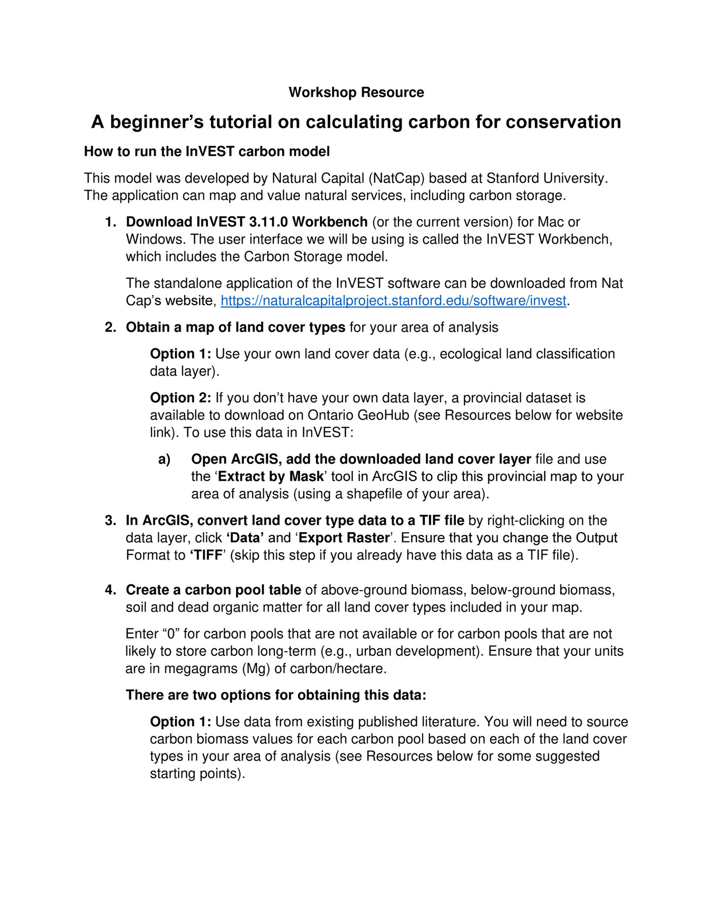 InVEST tutorial step-by-step - Page 2