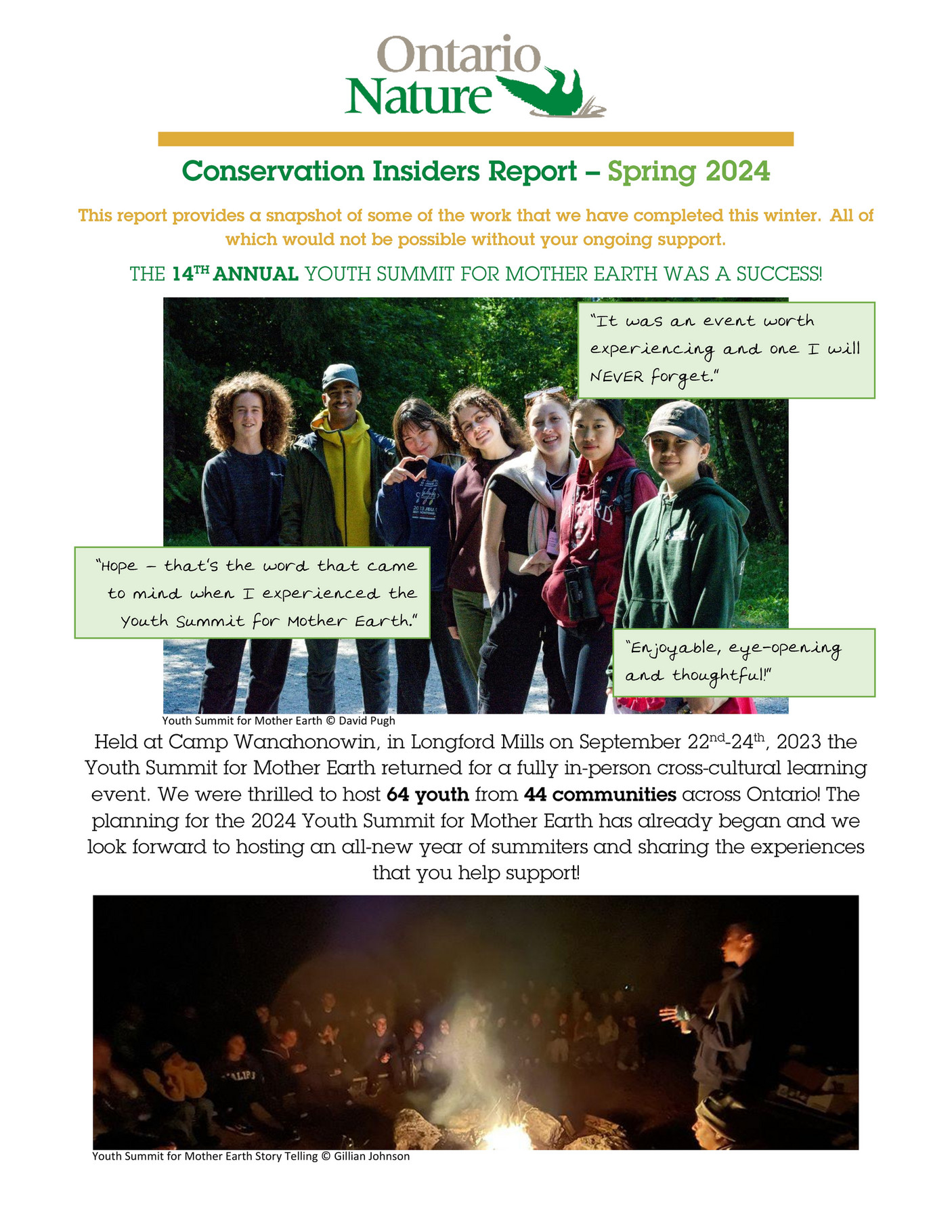 ON Nature magazine - 2024 Conservation Insiders Report - Page 1
