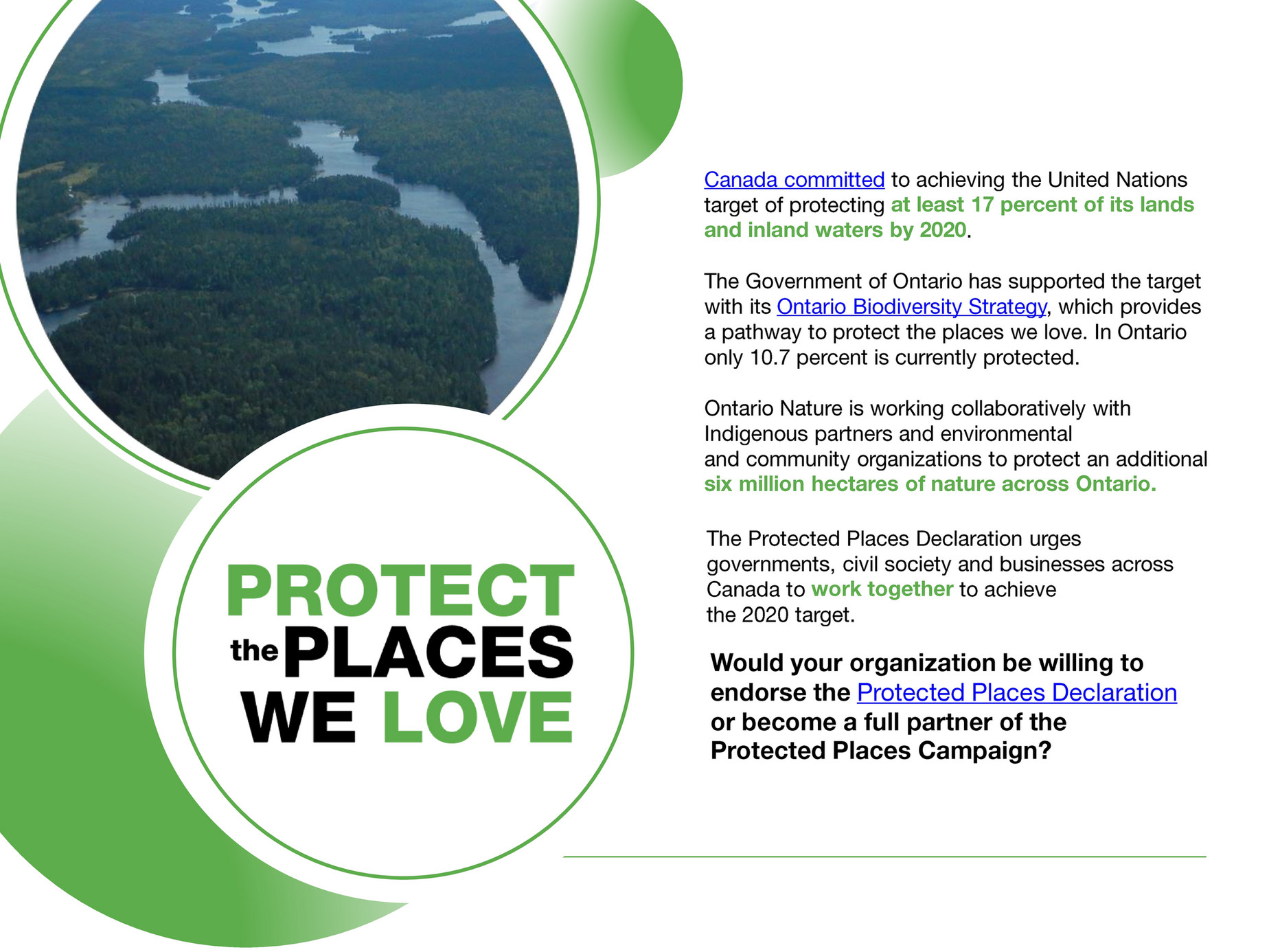 ON Nature magazine - Invitation to Endorse the Protected Places ...