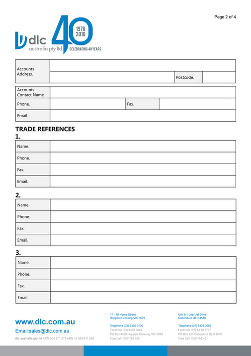 DLC Vet Pty Ltd - Credit Application Form - Page 2-3 - Created with ...