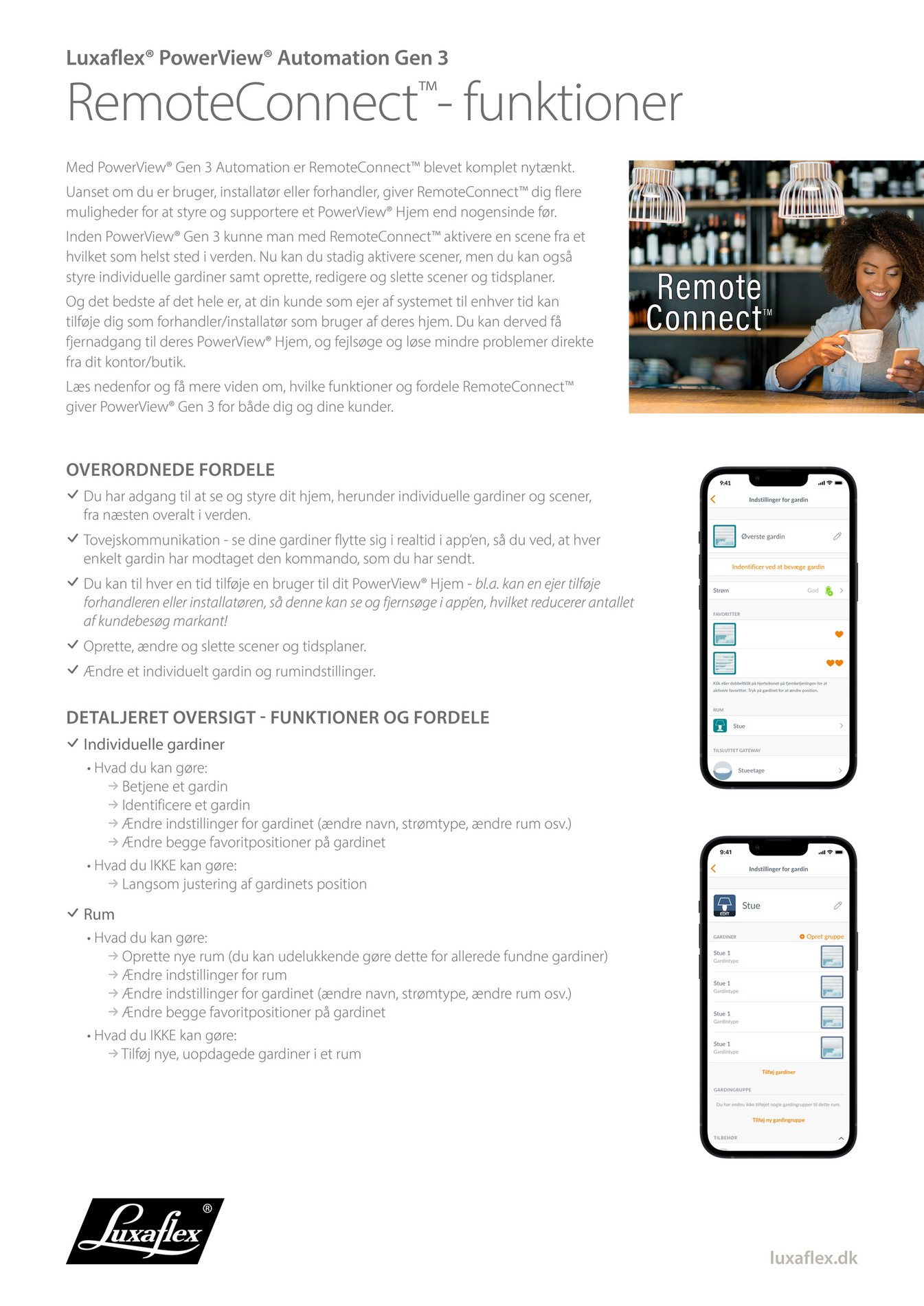 Luxaflex DK - Luxaflex PowerView Automation - RemoteConnect- funktioner - Side 1