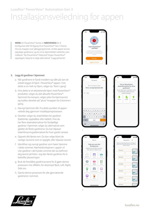 Luxaflex NO - Luxaflex PowerView Automation - Installasjonsveiledning ...