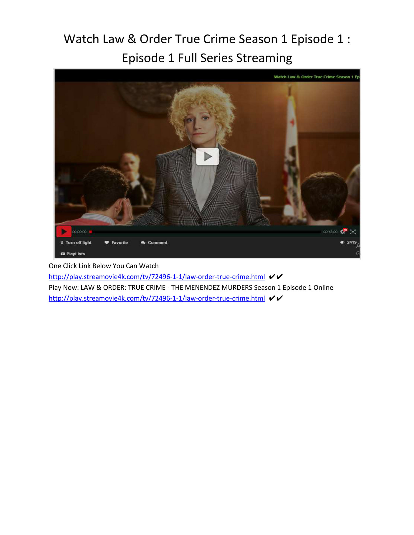 LAW & ORDER TRUE CRIME - THE MENENDEZ MURDERS Season 1 - Premiere ...