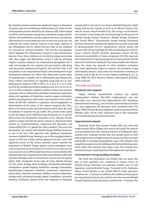 Role of Biofield Energy Healing Treatment Based Test Formulation on ...
