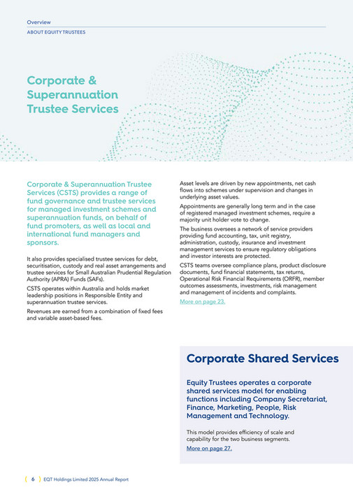 Equity Trustees - 2025 Annual Report - Page 6-7