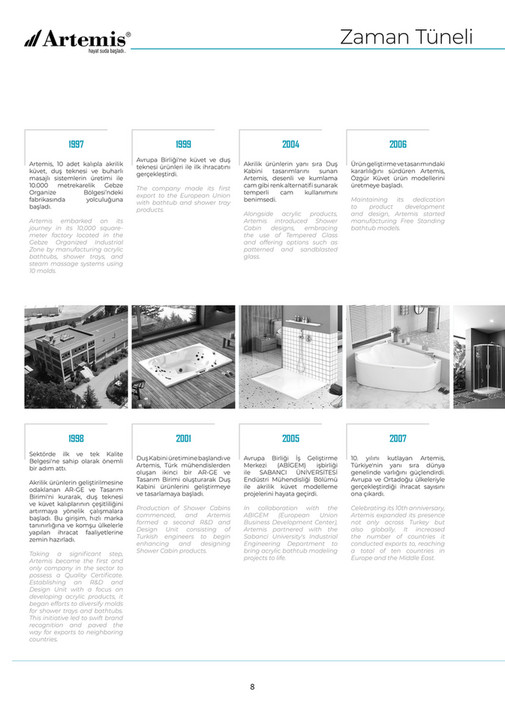 Artemis A.Ş. - Özgür Küvet - Free Standing Ürün Kataloğu - Sayfa 8-9