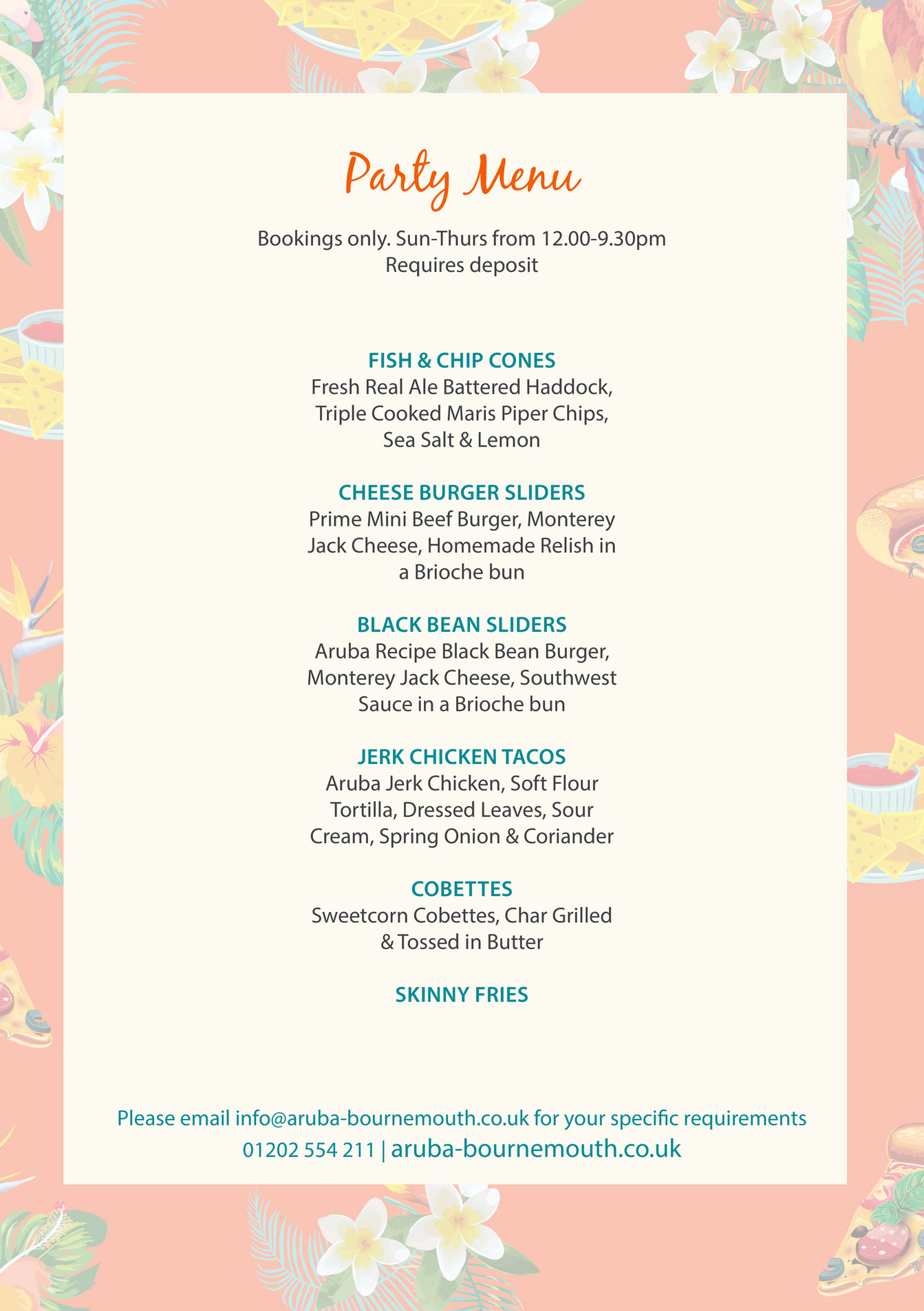 Aruba - Aruba Bournemouth Party Menu 2017 - Page 1 - Created with ...