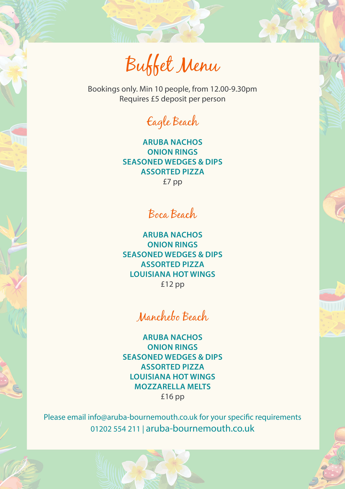 Aruba - Aruba Bournemouth Buffet Menu 2017 - Page 1 - Created with ...