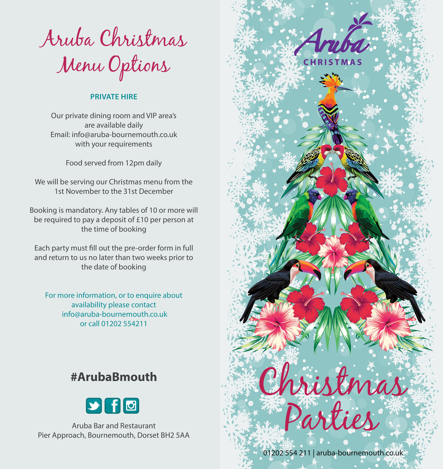 Aruba - Aruba Bournemouth Christmas Menu 2017 - Page 1 - Created with ...