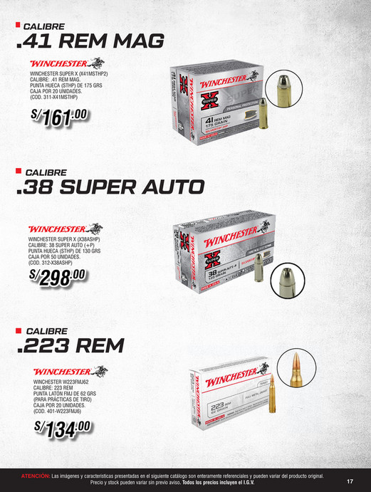 Armaq - CATÁLOGO ARMAQ 2024 - MUNICIONES TODO - Página 16-17 - Created with Publitas.com