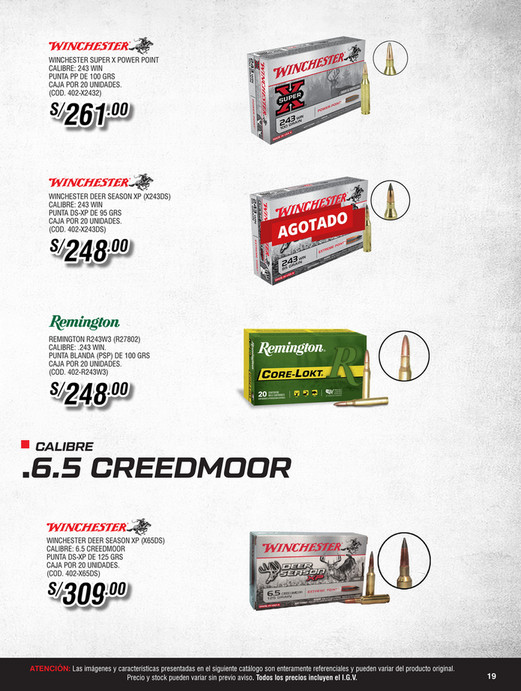 Armaq - CATÁLOGO ARMAQ 2024 - MUNICIONES TODO - Página 18-19 - Created with Publitas.com