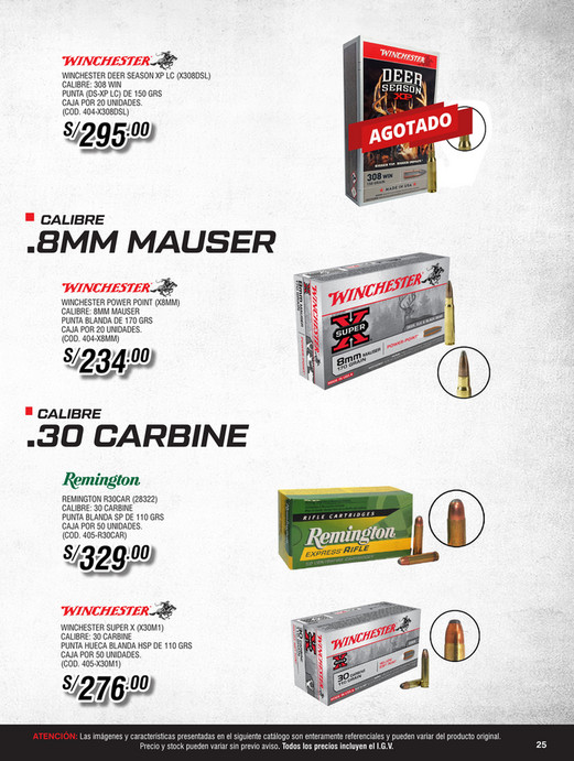 Armaq - CATÁLOGO ARMAQ 2024 - MUNICIONES TODO - Página 24-25 - Created with Publitas.com