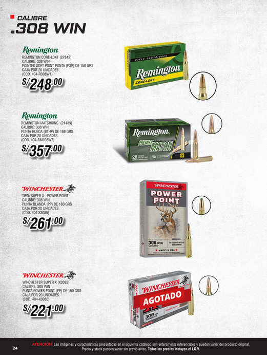 Armaq - CATÁLOGO ARMAQ 2024 - MUNICIONES TODO - Página 24-25 - Created with Publitas.com