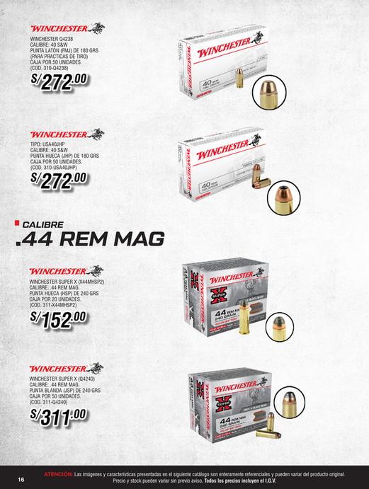 Armaq - CATÁLOGO ARMAQ 2024 - MUNICIONES TODO - Página 16-17 - Created with Publitas.com