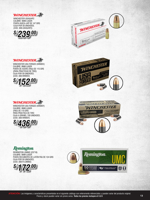 Armaq - CATÁLOGO ARMAQ 2024 - MUNICIONES TODO - Página 12-13 - Created with Publitas.com