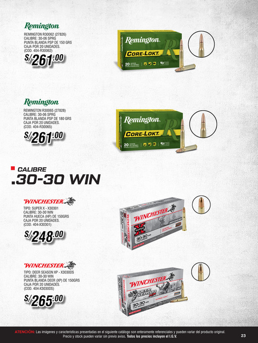 Armaq - CATÁLOGO ARMAQ 2024 - MUNICIONES TODO - Página 22-23 - Created with Publitas.com