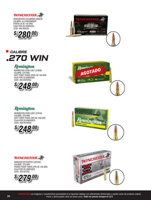 Armaq - CATÁLOGO ARMAQ 2024 - MUNICIONES TODO - Página 20-21 - Created with Publitas.com