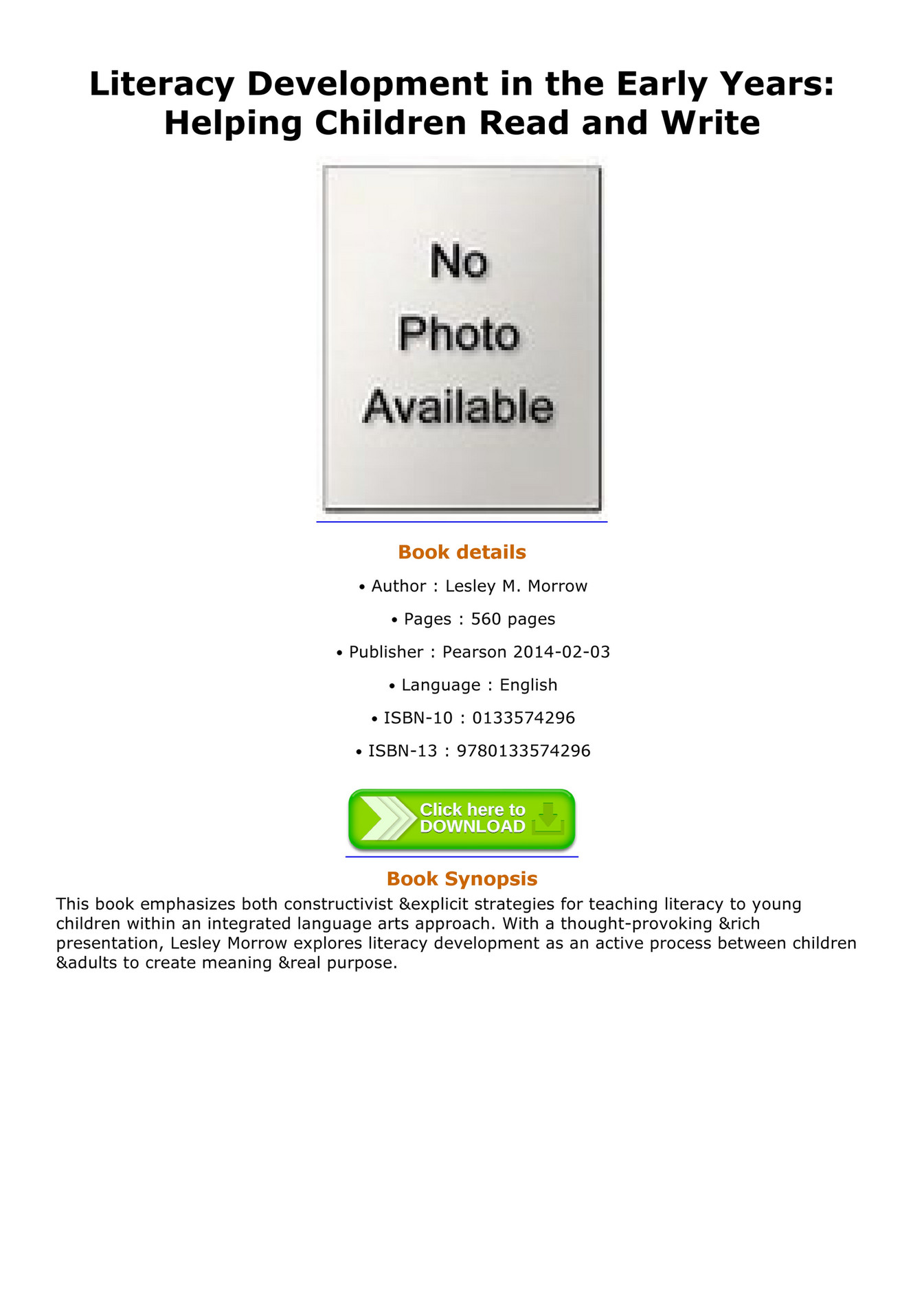 realindra - Literacy Development in the Early Years Helping Children ...