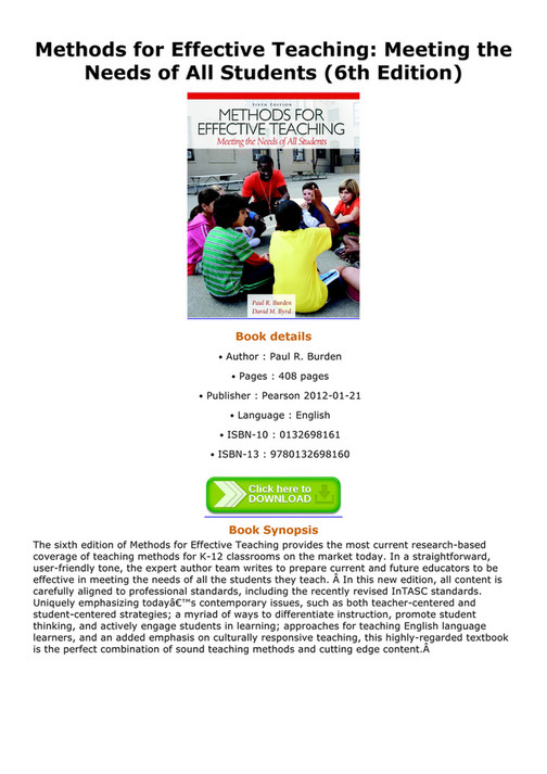 PDF - Methods for Effective Teaching Meeting the Needs of All Students 6th Edition - Page 1 ...