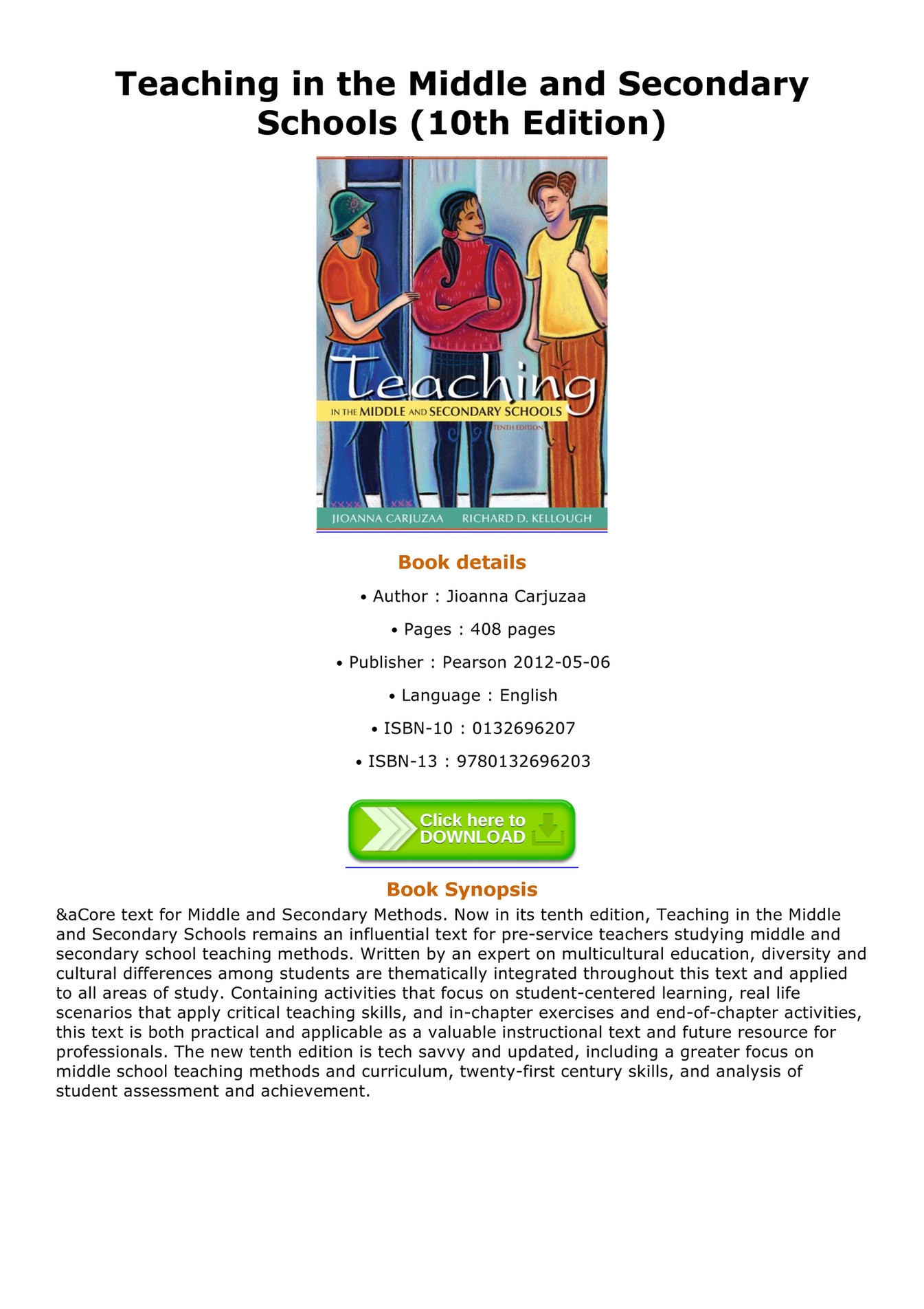 PDF - Teaching in the Middle and Secondary Schools 10th Edition - Page ...