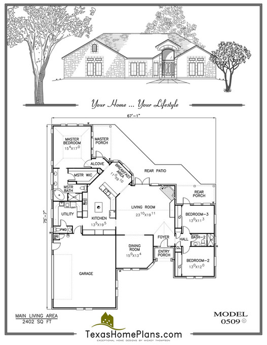 texas home plans - TEXAS TRADITIONAL- HOMES - Page 16-17