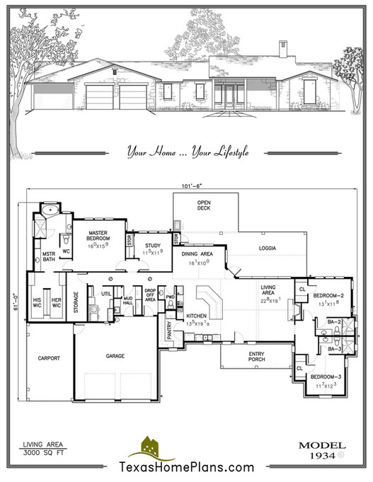 texas home plans - TEXAS CONTEMPORARY-HOMES - Page 48-49