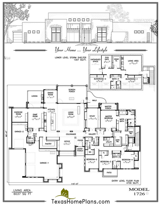 texas home plans - TEXAS CONTEMPORARY-HOMES - Page 36-37