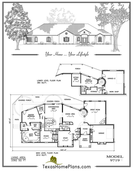 texas home plans - TEXAS MISSION - HOMES - Page 100-101