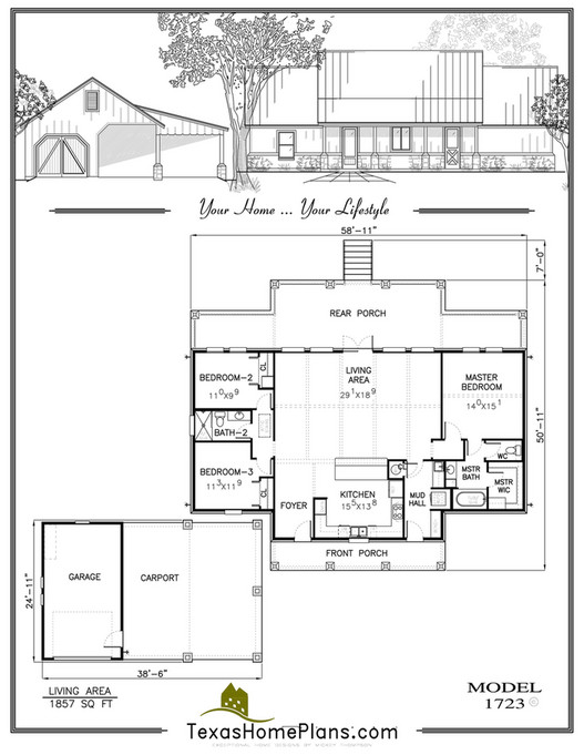 texas home plans - TEXAS RANCH- HOMES - Page 90-91
