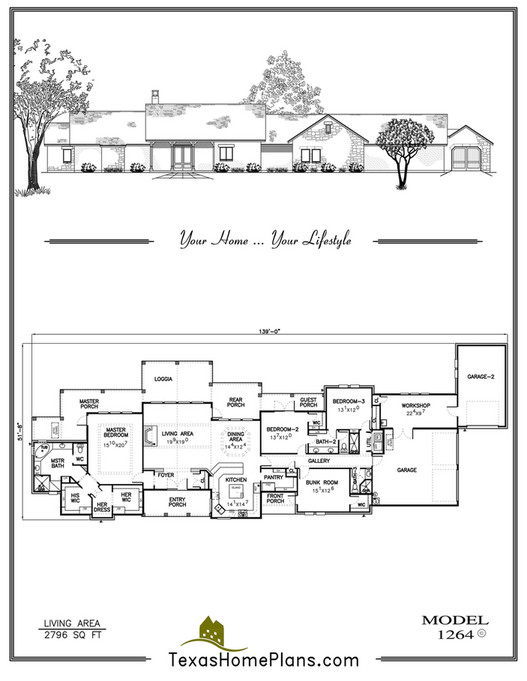 texas home plans - TEXAS RANCH- HOMES - Page 64-65